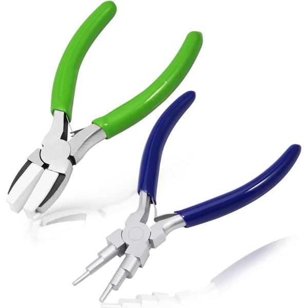 ・6段階丸ヤットコ：3mmφ、3.2mmφ、5mmφ、6mmφ、7.3mmφ、9mmφ。色々な形状のリングやフックなどの製作に重宝するツールです。・口金用ヤットコ：がま口で作品作成時に口金を締める際に使用するペンチです。ペンチ部分が金属では...