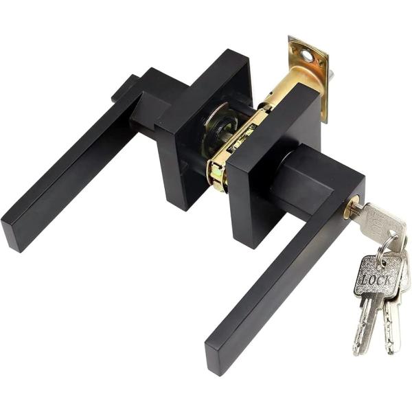 バリエーションコード : 2B2Q3G8RSV［3鍵付き］45°ドアを開けレバーハンドル錠 アルミニウム合金の主体 適用扉厚:35-50mm ラッチは60mmあるいは70mmに調整可能品「プライバシーセキュリティ」ドアロックはあなたの家（そ...