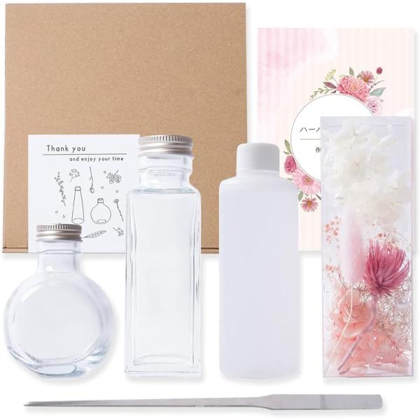 バリエーションコード : 2B4CKX04HD・内容物：ガラス瓶2種、花材、オイル、ピンセット、説明書・説明書：実際のレッスンでも使用する写真入り説明書付き＊・花材　：初心者の方でもキレイな作品を作っていただけるよう、フラワーデザイナーが厳...