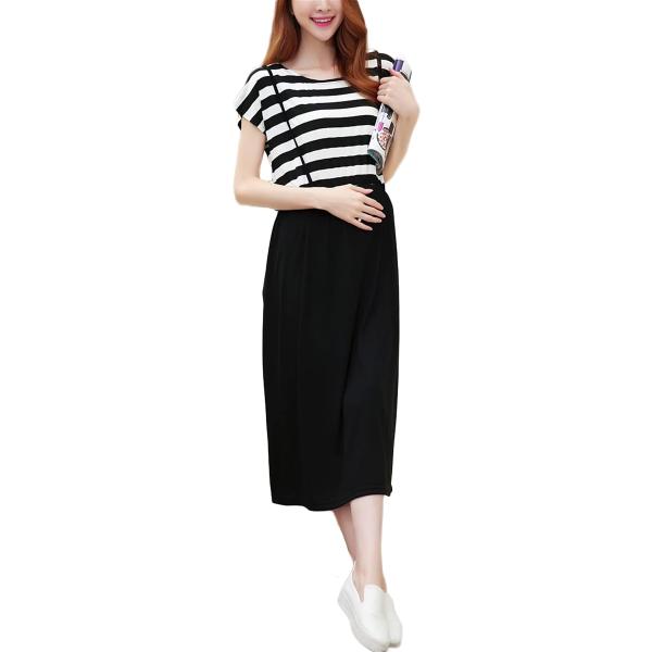 バリエーションコード : 2B4D4Y1CX6・素材構成: レーヨン80％・スパンデックス20％・「1枚で着れておしゃれなマタニティ＆授乳ワンピ」ストンとしたデザインとボーダー柄がかわいいマタニティワンピース。すっきりとした見た目で、産前か...