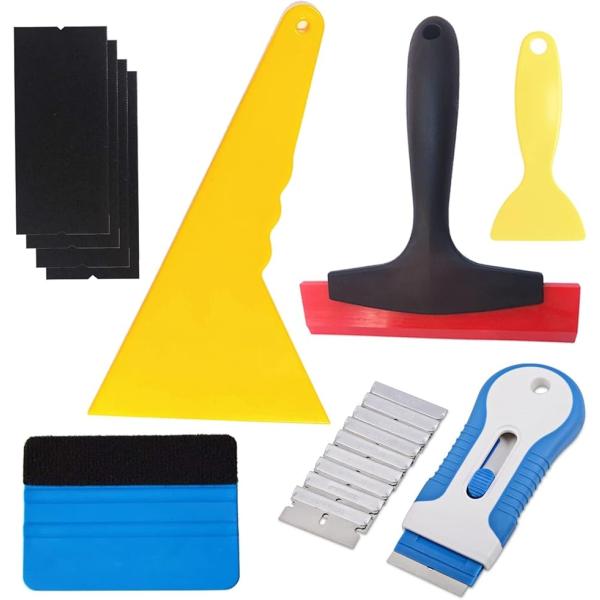 ・フェルトエッジスキージ：気泡を取り除き、コンタクトペーパー、ウィンドウフィルム、粘着フィルム、車のウィンドウフィルムを滑らかにします。柔らかいフェルトエッジで傷を抑えます。4枚スキージフェルトも用意していますので、簡単に交換可能です。・水...