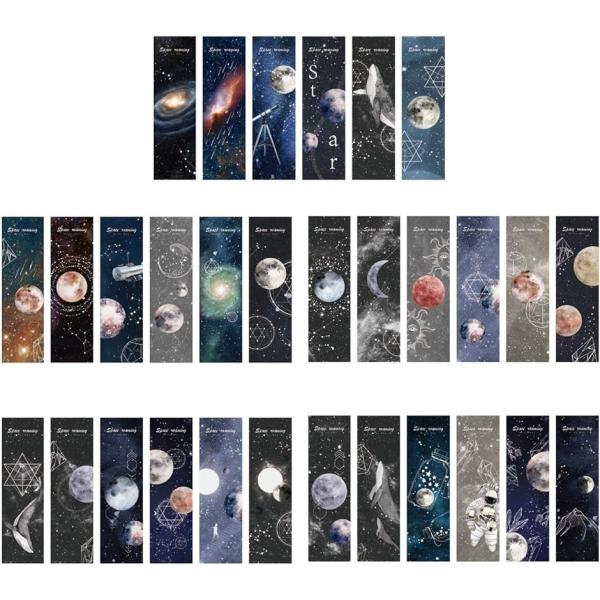 ・商品構成：美しいデザインとカラーの宇宙のしおり３０枚セットです。・商品サイズ：たて約１３cm、よこ約３.８cm 収納に便利なボックス付きです。・商品の特徴：miatipiの幻想的な宇宙のしおりは、大学で資料を沢山使用する学生の方、塾や学校...