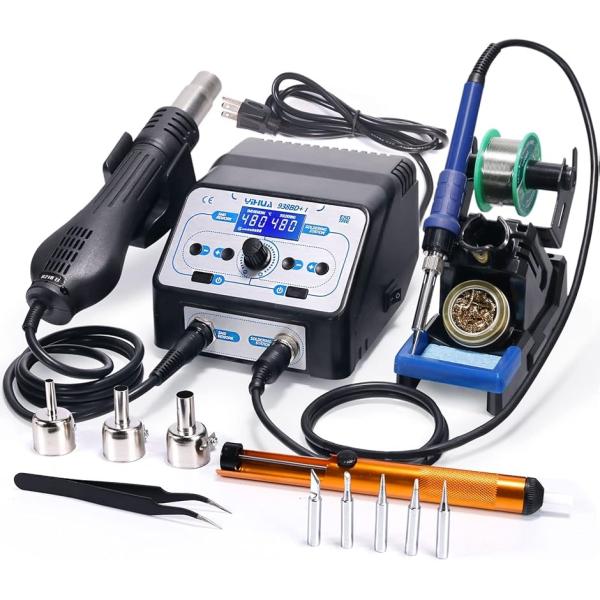 バリエーションコード : 2B2IWF6PUH２イン１ステーション：YIHUA 938BD+Iははんだこてとホットエアリワークステーションのスマートな組み合わせです。装置の用途には、熱収縮、乾燥、塗料除去、接着剤除去、霜取り、予熱、接着はん...