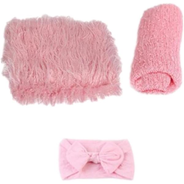バリエーションコード : 2B4G9KUKTS撮影用ベビーブランケット、赤ちゃん用写真マット ＋ヘアバンド＋タオルの3点セット。グレー、パープル、ピンク、ホワイト、ネイビー、5色からお選びできます。お肌に優しい素材を使用し、毛も抜けにくい。...