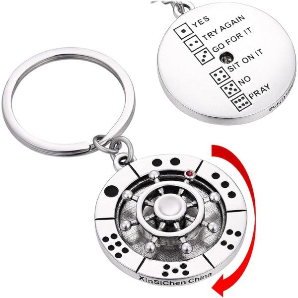 バリエーションコード : 2B41D3CFY4・本商品（ハンドスピナールーレットキーホルダー）は、真ちゅう製で質感のある本物の銀でメッキされています。・用途が広い：家や愛車のキーホルダー、バックなどのアクセサリー、プレゼント、サイコロゲーム...