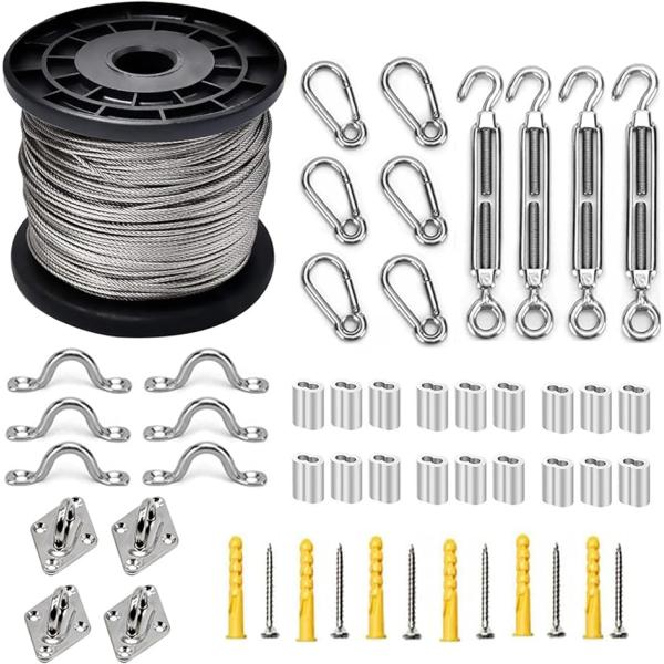 ・「優れるワイヤー」ステンレスワイヤーが304ステンレス鋼製で、腐食や錆にくいので、より耐久性と長期間使用できます。このワイヤーの構造は7x7、直径1.5ｍｍの最大耐荷重は30ｋｇ。・「ビニール被覆 」ステンレスワイヤーは表面処理PVC材料...