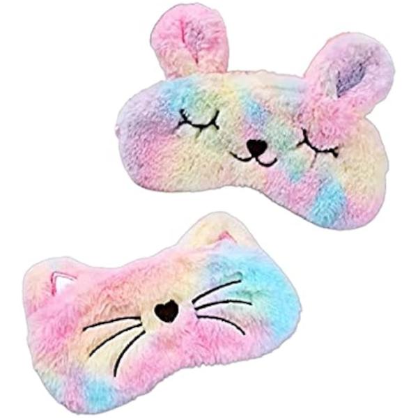 ・かわいいネコとウサギのアイマスク2種セットです。・クッション性の高い生地が目元をやさしく包み込み、裏側にはサテンシルクを使用し、軽くてなめらかな肌触りです。光を遮断し快適な眠りにつくことができます。目元を圧迫せず顔にしっかりフィットし、長...