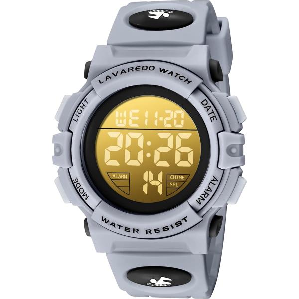 バリエーションコード : 2B400P9DRD多機能デザインと新しい改良寸法：50M防水、デジタル表示、LED発光表示、日付表示、アラーム、ストップウォッチ。文字盤とバンドのサイズを改良し、子供の着用に最適。日本語の説明書が付いていて使いや...