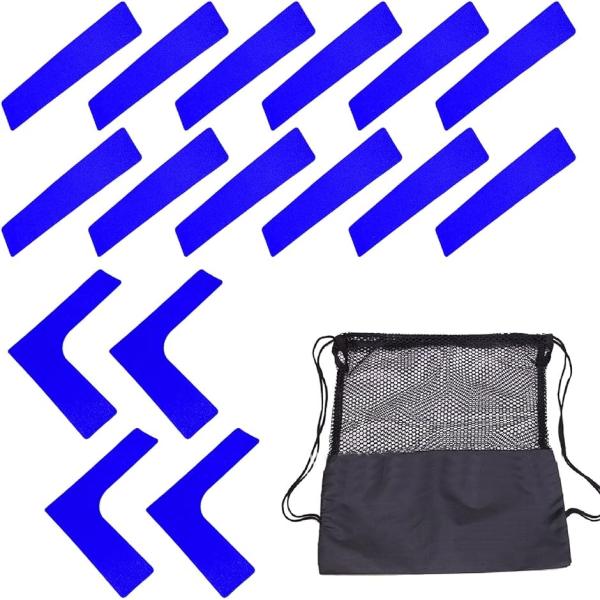 バリエーションコード : 2B4OWC1438・ラインマーカーは、直線12枚、直角4枚の16枚セット。置くだけで簡単にコートを作れ、サッカーやフットサル、テニス、バドミントンなどを手軽に楽しめます。汚れに強いPVC製で床面に置くだけ、室内、...