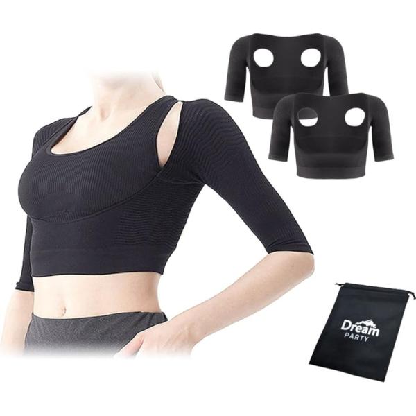 バリエーションコード : 2B4P4KD348・「二の腕を引き締め」高圧力のシェイパー素材が、二の腕のぷよぷよにアプローチ。肩からひじ上までしっかり覆い、服の下に着て目立ちません。仕事・家事・お出かけ時にも着られます。・「美しい姿勢に」両肩...