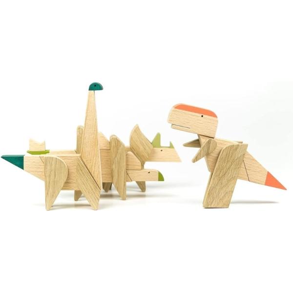 ・ブル ガリアの職人さんが一つ一つ手作りする、積むだけじゃないマグネット積み木。対象年齢：4歳以上・セット内容: Game of Dinosaurs 恐竜の世界4種セット（ティラノサウルス/ブラキオサウルス/トリケラトプス/ステゴサウルス)...