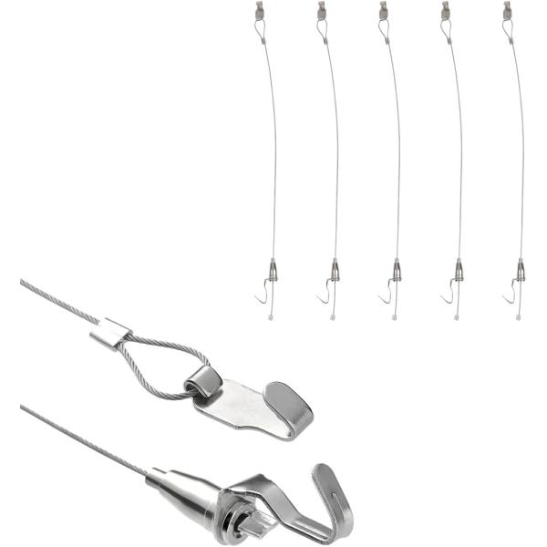 バリエーションコード : 2BU15CCHRK「製品概要」 絵画やハンドメイド作品の展示に欠かせないフック付きのワイヤーです。ピクチャーレールなどに額縁や絵画を簡単に吊り下げることができます。「製品性能」長さ0.5m〜1.5mのステンレス製...