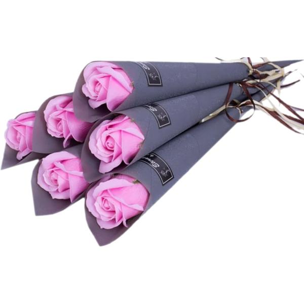 バリエーションコード : 2B6Y2NHQ21・「カラー」ピンク「セット内容」ラッピング済み ソープフラワー 6本 ＊ご注意：ラッピング資材、シール、リボンなどは製造ロットにより仕様が変更になる場合がございます。シールなしのものや柄が画像と...