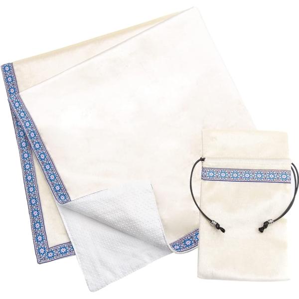 バリエーションコード : 2B4QQVWJ04「デザイン」パステルカラーの滑り止め付きタロットクロス。無地のベルベット素材にかわいいデザインの縁取り。タロットカード オラクルカード ルノルマンカード など カード占い 全般に重宝する占いのマ...