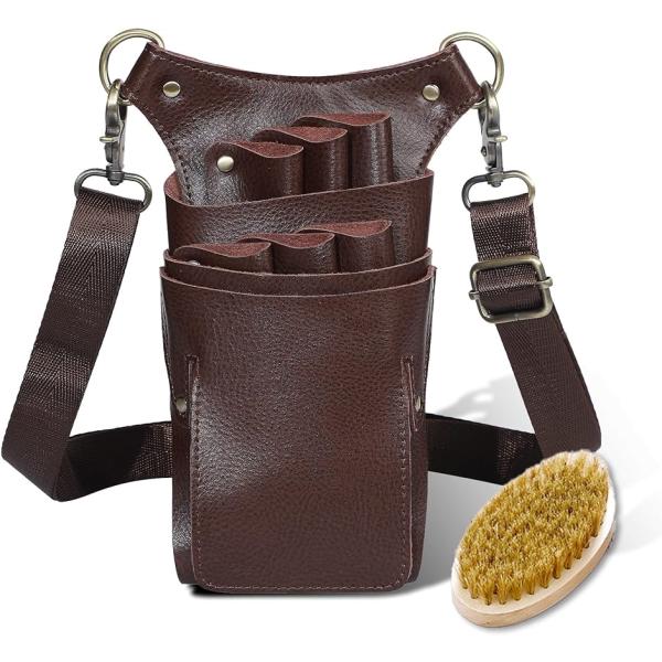 バリエーションコード : 2B4S5T63CG・クラシカルなシザー6丁対応の美容師、トリマー専用シザーケース（シザーバック）です。高品質な本革を使用し、お手入れブラシ・説明書を同梱しておりますので末永くご使用頂けます。ベルトの長さを調節する...