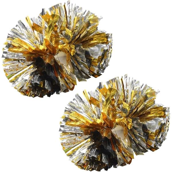 バリエーションコード : 2B9YLL2VLV「応援が映えるメッキテープ」応援やチアリーディングにお使い頂けるポンポン2個セットです。持ち手付きですので子供でも持ちやすくなっております。また、メッキテープでできているため応援時にライトが映え...