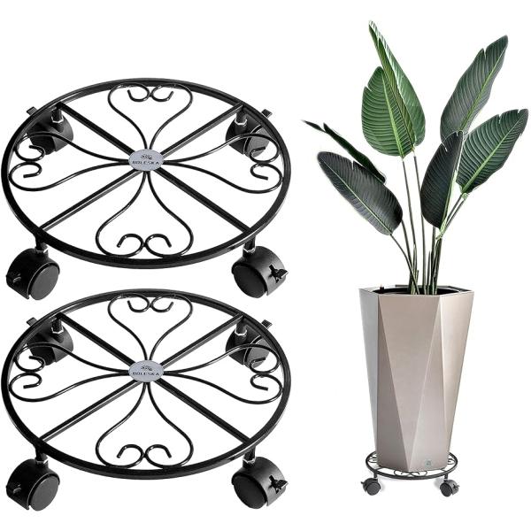新版のデザイン：このフラワーラックは花形を新しい形状になり、全体の耐荷重を増え、もっと美しいです。そのほか、ステントも太くになり、もっと堅労で、安全です。完璧なサイズ：直径30cmの花台は、フラワーポットに対応できます。高さは7cm、ホイー...