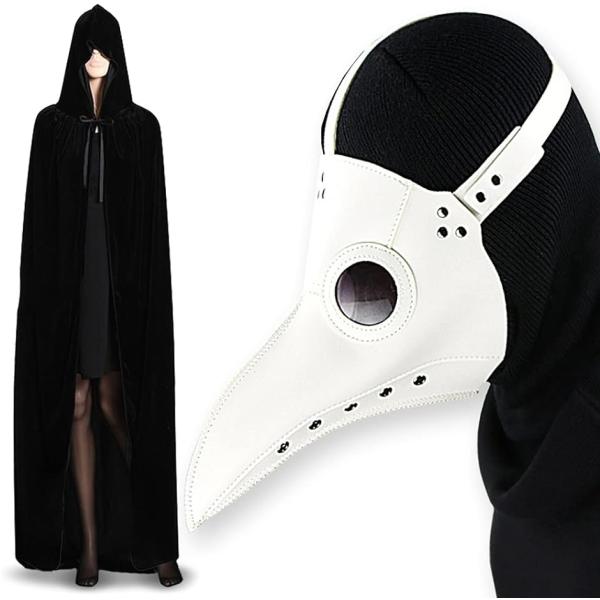 バリエーションコード : 2B4UL199T9・vセット内容：2点セット　ペストマスク（ＰUレザー）＋フード付きマント（ベロア）・vカラー：マスクは黒色と白色の2色です。マントは黒色のみとなります。・vサイズ：約30cmx25cmx25cm...