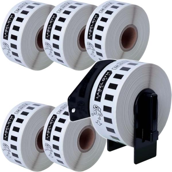 ・LABRL GYMの互換ラベルは、純正と同様の紙厚、粘着力、コーティングを再現。・ブラザー(Brother) DKテープ DK-2210 用の互換ラベルです。ラベルが6ロールにホルダー（フレーム）も1つセットされており、初めてご利用の方で...