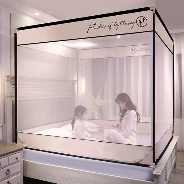 バリエーションコード : 2B4XCIHN1P「全面メッシュ＆転落防止」高品質のブラケット、高密度で高弾性の蚊帳が噛み合い、相互に協力して安全を確保し、子供を落下から保護します。テント式で底までネットをしっかり張れるので、科学製品でなんか不...