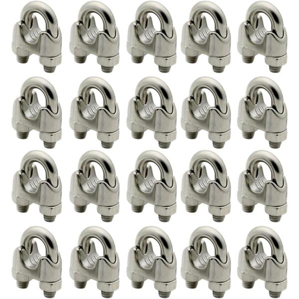 バリエーションコード : 2B4Y8FDUQU・耐久性、耐腐食性のあるステンレス鋼素材のワイヤーロープクリップ20個セットです。・使用時はワイヤーロープが約1/3になるまでUボルトを締めてください。銅線ロープに圧力が加わると変形するので、再...