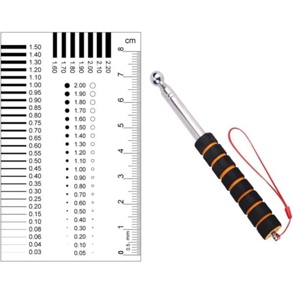 ・伸縮式の打診棒とクラックスケールの工具2点セットです。肉眼ではなかなか確認が難しいタイルの浮きや剥離の検査に使用できます。外装改修工事、住居のリフォーム、壁やタイルの状態確認にご活用下さい。軽量＆伸縮式の打音診断棒です。・グリップ部分には...