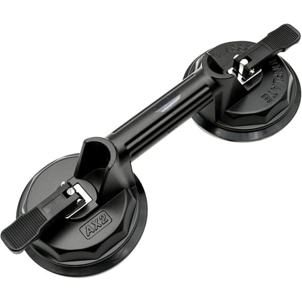 バリエーションコード : 2B61R8TUFV・超強力吸着。最大耐荷重１５０ｋｇ ダブルヘッドのバキュームリフター 吸着盤です。・レバーを下げた状態で吸着面にしっかりと押しつけ、レバーを上げると真空になり吸着します。・ガラスの運搬や、車のボ...