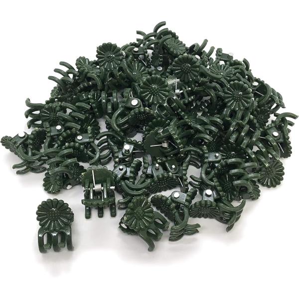 ・《人気商品 ご注文はお早めに》洋蘭・つる植物の花茎と支柱の固定・誘引にご利用ください。約50個セット。日本人スタッフにより全て検品済み。・カラー：グリーン（緑）　個数：約50個（重量換算）　用途：洋蘭の花茎と支柱の固定　つる植物の茎の誘引...