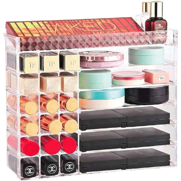 ・「大容量収納 高品質アクリル製 化粧品収納スタンド」たまった化粧品小物をスッキリ収納。透明な高品質アクリルスタンドで見やすい＆取り出しやすい。仕切り板の取り外しが可能なのでお手持ちの化粧品に合わせて段の高さを調整可能です。・「コンパクトな...