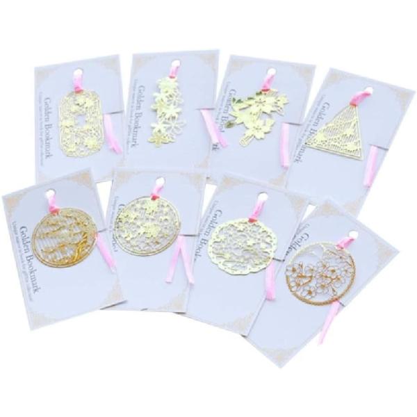 ・日本の代表的な花の桜のモチーフが美しいしおり。細やかに金属加工を施したブックマーカー8枚セット＊・本やノート、手帳に挟むことで、素敵な読書の時間を演出。素材も紙ではないので、長くご使用になれます。・大切な人へのプレゼントやお祝い、贈り物と...