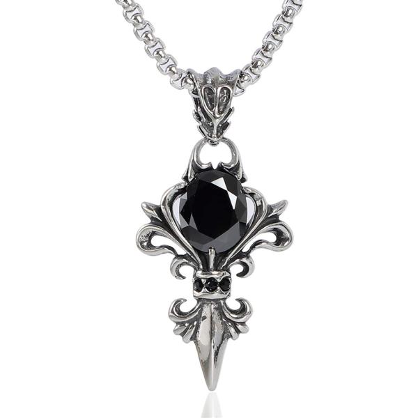 バリエーションコード : 2B6LL851I6・キュービックジルコニアをユリの紋章（フルール・ド・リス）で包み込んだデザインのネックレスです。チェーンとモチーフの接合部も細かく掘り込まれています。珍しいデザインアクセサリーなので、他人とは違...