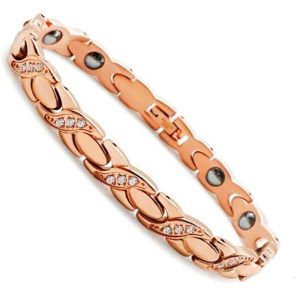 バリエーションコード : 2B6RPIVI85・＊「健康」純度の高い「99.99%」ゲルマニウム使用。・＊「デザイン」キュービックジルコニアをふんだんに使い女性らしい柔らかい印象のデザインに仕上げております。色も「女性らしいピンクゴールド」...