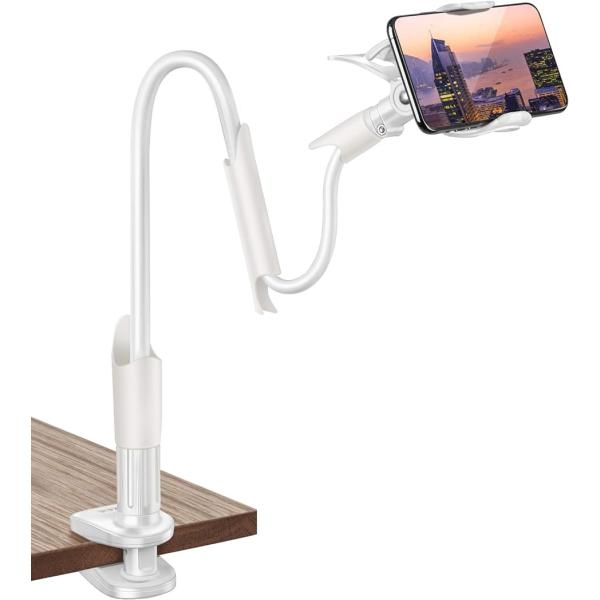 ・改善点１：ほかのスマホアームの硬すぎると違くて、このクリップ式のスマホアームは2段のアームがあり、2段目のアームは安定性があり、一段目はアームを特に細くなり、調整もやすくなり、女性の力にも簡単にアームを調整できます。対応範囲は3.5〜6....