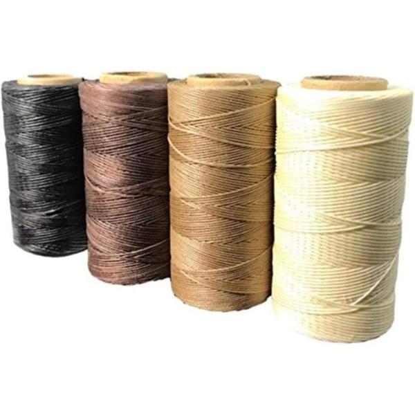 バリエーションコード : 2B84F5SQCD・レザークラフト用 蝋引き糸 の よく使う 使いやすい カラー ４色のセットです。ロウ引き糸とはロウ（ろうそくのロウ）が塗ってある糸のことで、ロウを塗ることで糸の耐久性があがり、切れにくくなりま...