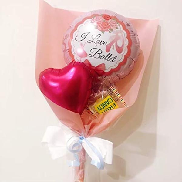 バリエーションコード : 2BILY20WUR26cmx18cmのメッセージバルーンブーケバレリーナが描かれた14センチのバルーン