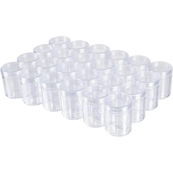 バリエーションコード : 2B894RXFPJ・パッケージ内容：24個セットプラスティック収納ボックス（24個収納ケース、蓋つき）；サイズ：直径：39mm；高さ：50mm；容量：35ml；カラー：クリア・高品質：優れたプラスチック製ボックス...