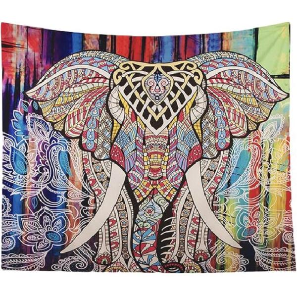 バリエーションコード : 2B89CVXC0L・カラフルなゾウをあしらった、エスニック柄のタペストリーです。・オリエンタル、かつ、南国気分を感じさせる、インパクトのある象が特徴的な、デザインになっています。・ツルッとした肌触りの良い素材を使...