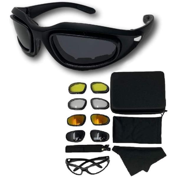 ・＊4枚のレンズ付で、交替使用できます。レンズ1枚づつに衝突保護パッドが付いた高級仕様、uv400加工と、抗紫外線防止が施されています。( 濃スモークのレンズは偏光レンズになっています）・＊保護パッドにより目が痛くならず、密着しながらも軽い...