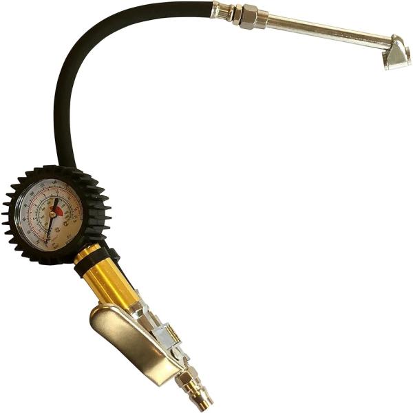 バリエーションコード : 2B8OQK3XDS・自動車・バイク等のタイヤの空気圧確認、また、エアコンプレッサーと接続することで、空気圧の補充ができるエアチャックガンです。（米式バルブ対応）・減圧調整機構つきで、多めに入れた空気を少しずつ減圧...