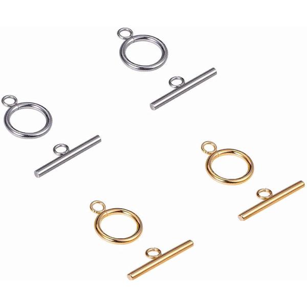 バリエーションコード : 2B8LCDT5Q0・サイズ：トグル留め金：リング：19x14x2mm、穴：3mm;バー：24.5x7x2.5mmm、穴：3mm、2色、6セット/色。・ステンレス鋼を採用しておるマンテルパーツ。防錆性・耐久性に優れ...