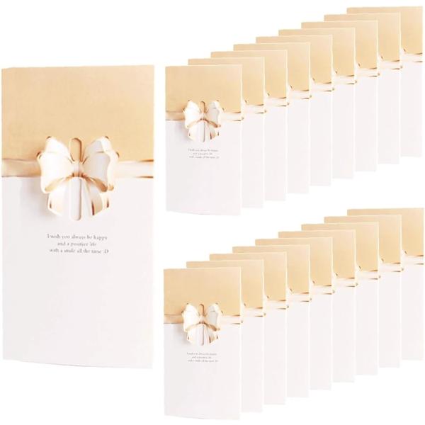 バリエーションコード : 2B8N10RHR4・商品内容：立体リボン付きメッセージカード 20枚セット・商品サイズ：折り畳み時、高さ16cm幅8cmとなります。・披露宴列席の方へのメッセージカードや、大切な方へのギフトに添えるカードに。・3...
