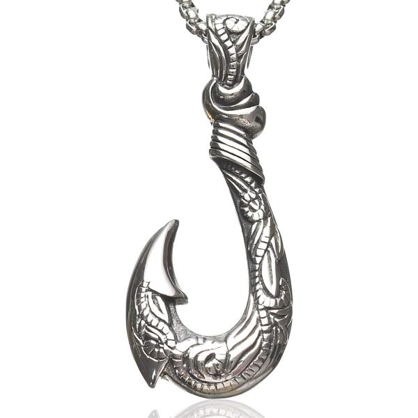 ・フィッシュフック（釣り針）をモチーフとしたネックレスです。釣り針で魚を釣ることから、幸せを釣り上げる、安定、幸福を確保する、繁栄という意味があります。幸せを釣り上げるという、自分のお守りアイテムとしてもおすすめです。大切な方にプレゼントす...