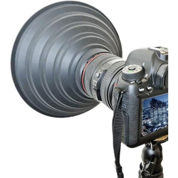 ・「反射防止」 このレンズフードにより、窓に写り込む反射をなくします。展望台からの夜景撮影や水族館、動物園での撮影など、窓越し・ガラス越しの撮影が今までより楽しいものとなるでしょう。・「カメラやレンズの保護」 レンズに装着したままレンズフー...