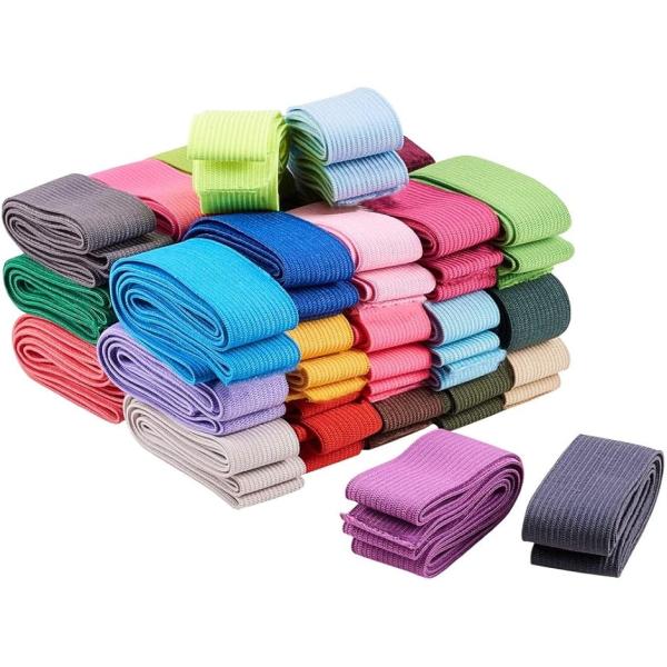 バリエーションコード : 2B6HWWGJUF・パッケージ?容：34色セット織ゴム；幅25mm、1m/色、全部で34ｍです。・鮮やかな色：34種色があり、鮮やかで退色しにくいです。より多くのところに応用できます。・高い品質：強い弾力織ゴムで...