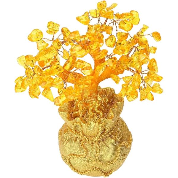 バリエーションコード : 2B8QDC52D2「材質」 エコ樹脂＋黄水晶 「サイズ」18x9x17cm縁起の良い飾りもの、財を招き富を貯める力があるといわれる招財樹（しょうざいじゅ）。開店祝いや退職祝いなどの贈り物としても喜んで頂いておりま...