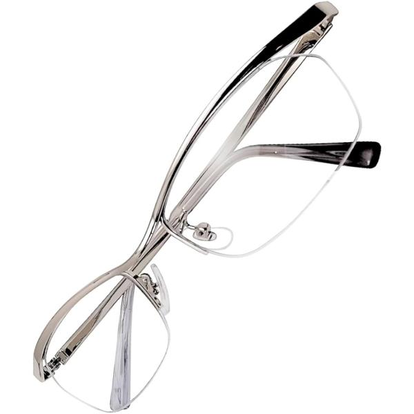 バリエーションコード : 2B42KCVCIUインテリジェンス・知的Coolに、イメチェンおしゃれに目を守る高級感〜シルバーメタルフレーム(銀縁)カジュアル・フォーマル・ビジネス紫外線・花粉・埃・風・pm2.5・飛沫