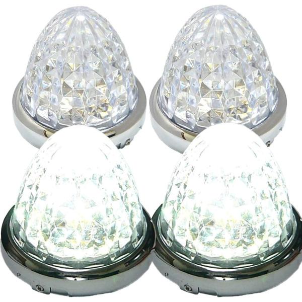 バリエーションコード : 2B8XN38XYS・Customize 24V専用 16LED 8面クリスタルカット仕様 トラック用サイドマーカー・セット内容： マーカーランプx4個 (4個セット）・LED素子数： 16LED・適合電圧： 24...