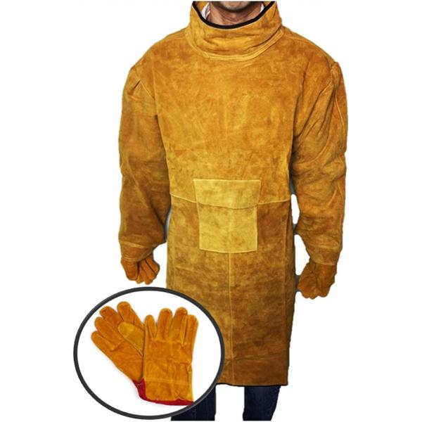 バリエーションコード : 2B831HS2JS・v牛皮製の溶接用エプロンと革製グローブの2点setです。・v耐久性があり柔らかく快適にフィットし高熱、荒い、火花、鋭い、炎の物体などと接触して体を守ります。v溶接やはんだ付けなどの火の粉が飛び...