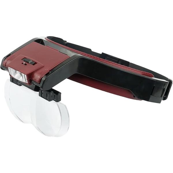 ヘッドマウント拡大鏡: 4枚の交換可能なアクリルレンズ（倍率：1.7X， 2.0X， 2.5X， 4.5Xの４種類）が付属しており、細かい作業に最適。LEDライト搭載: 明るさ調節可能なLEDライトが内蔵され、暗い場所でも作業が快適。使いや...