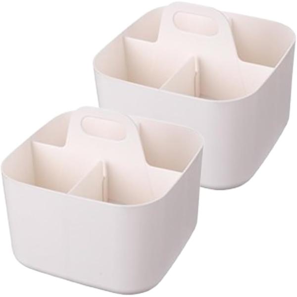 バリエーションコード : 2B912HY64I「便利な取っ手付き」 気軽に持ち運びができる便利な取っ手付きの収納ケースです。洗面時やリビング、お好みの場所に移動してご使用いただけます。「簡単に整理整頓」 仕切りが付いているため、細かく仕分け...